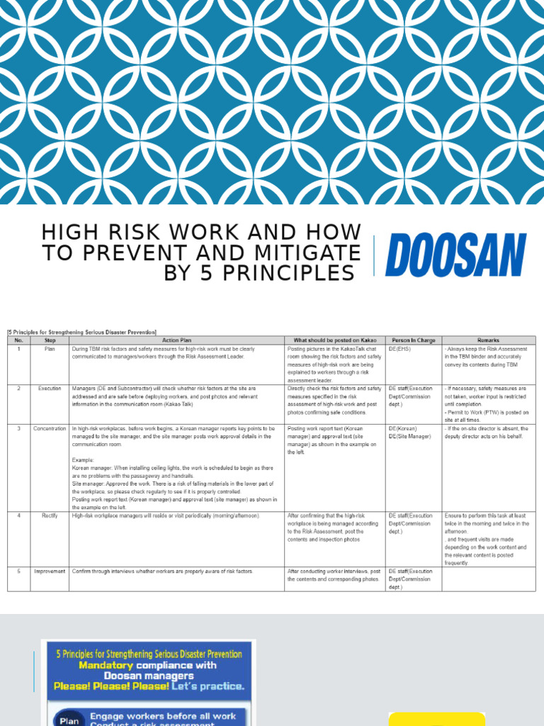 High Risk Work and How To Prevent (Monthly Training) | PDF