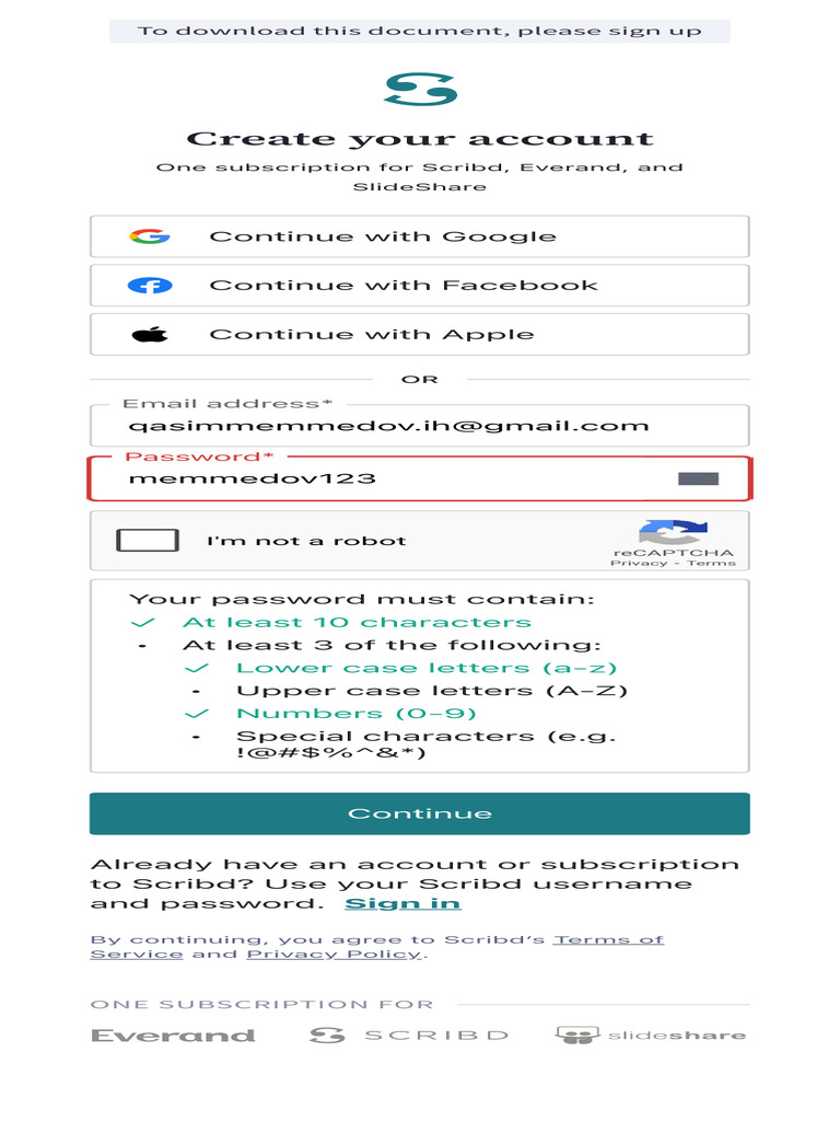 Sign Up Scribd | PDF