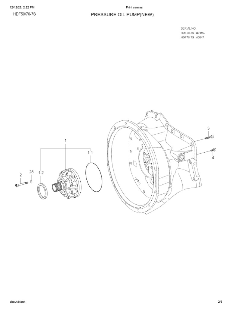 Oil Pump Transmission HDF70-7S (New) | PDF