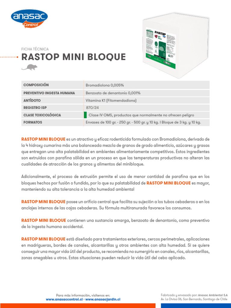 Ficha Rastop Mini Bloque 1 | PDF