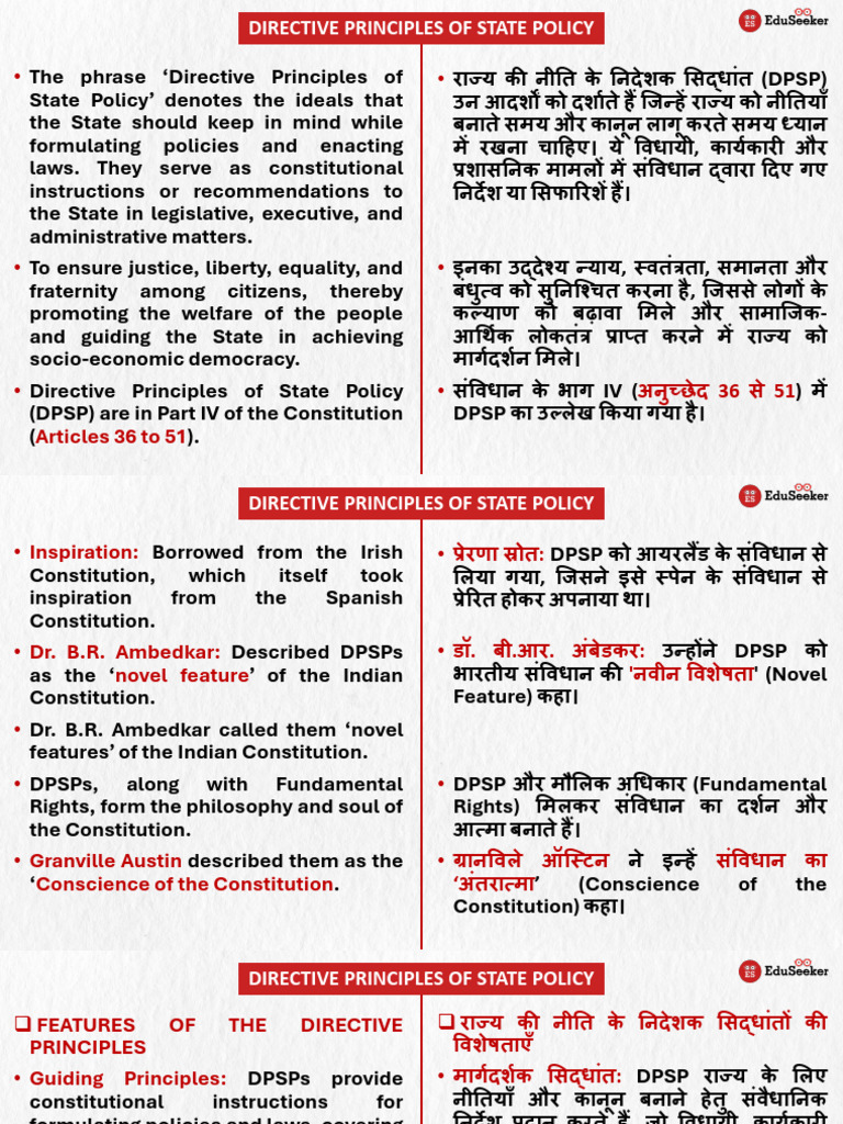 Directive Principles of State Policy: Articles 36 To 51 | PDF