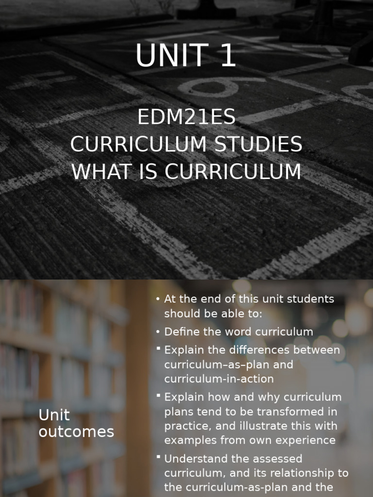 Edm Unit 1 - Read-Only | PDF | Curriculum | Teachers