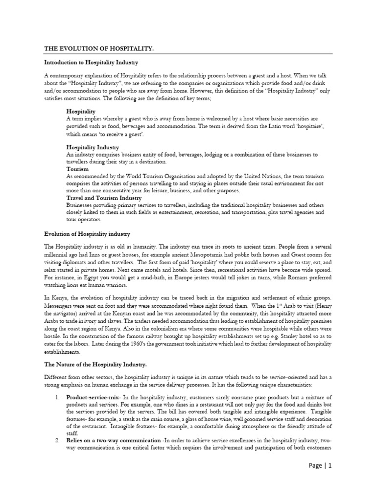 Evolution of the Hospitality Industry | PDF | Franchising | Resort
