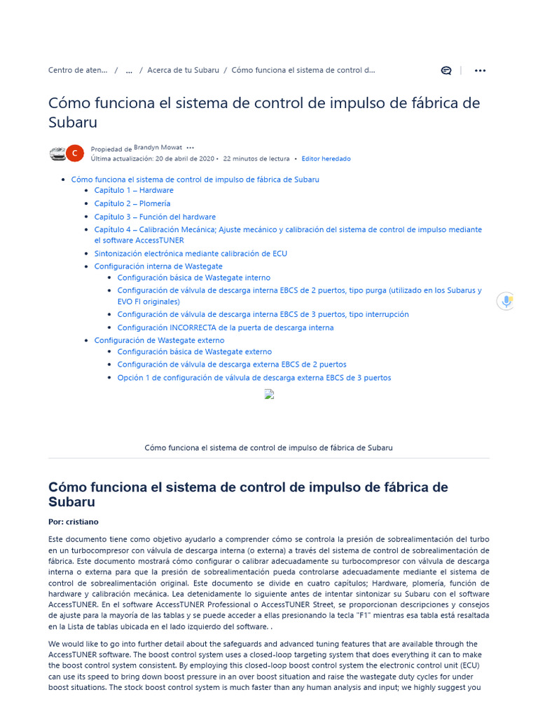 Cómo funciona el sistema de control de impulso de fábrica de Subaru - Centro de atención al ...