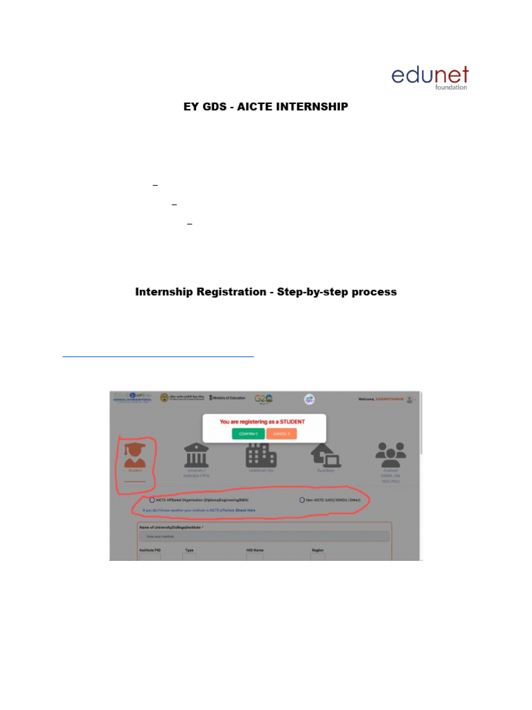 Internship Registration cycle 2-Step by step process | PDF | Computing | Cyberspace