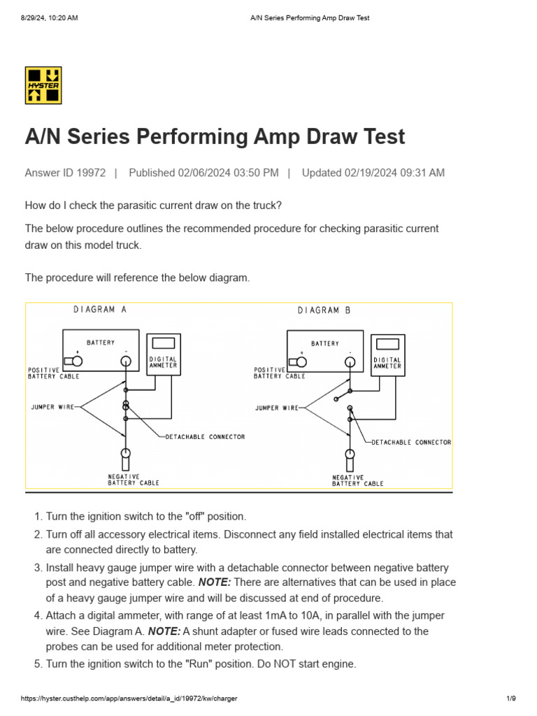 A - N Series Performing Amp Draw Test | PDF | Electricity | Electrical ...