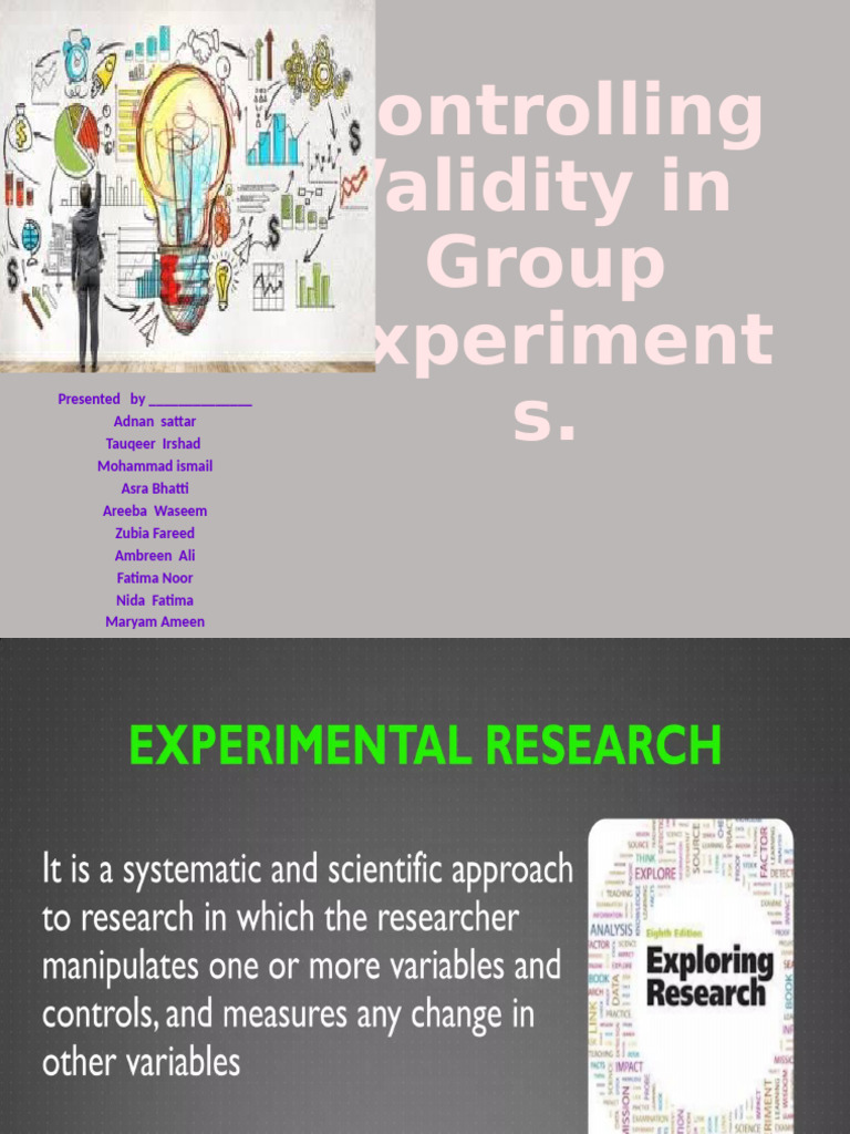 group experiment to controll validity of research | PDF