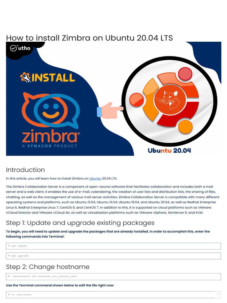 How to Install Zimbra on Ubuntu | PDF | Computer Architecture | System Software