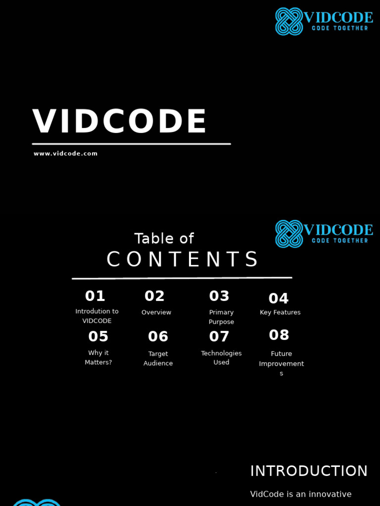 Vidcode Presentation | PDF | Computer Programming | Communication