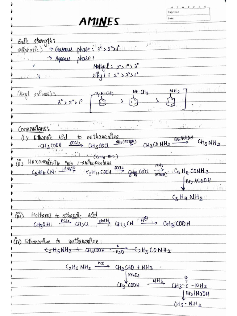 Amines important conversions | PDF