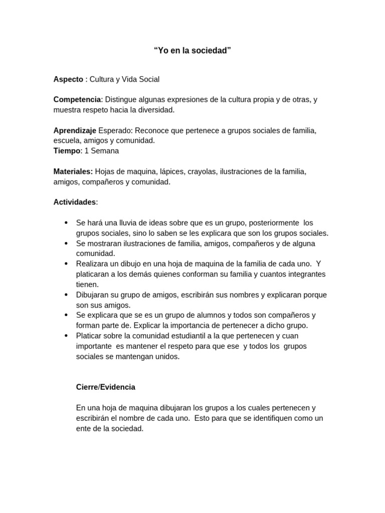 1 Yo en La Sociedad | PDF