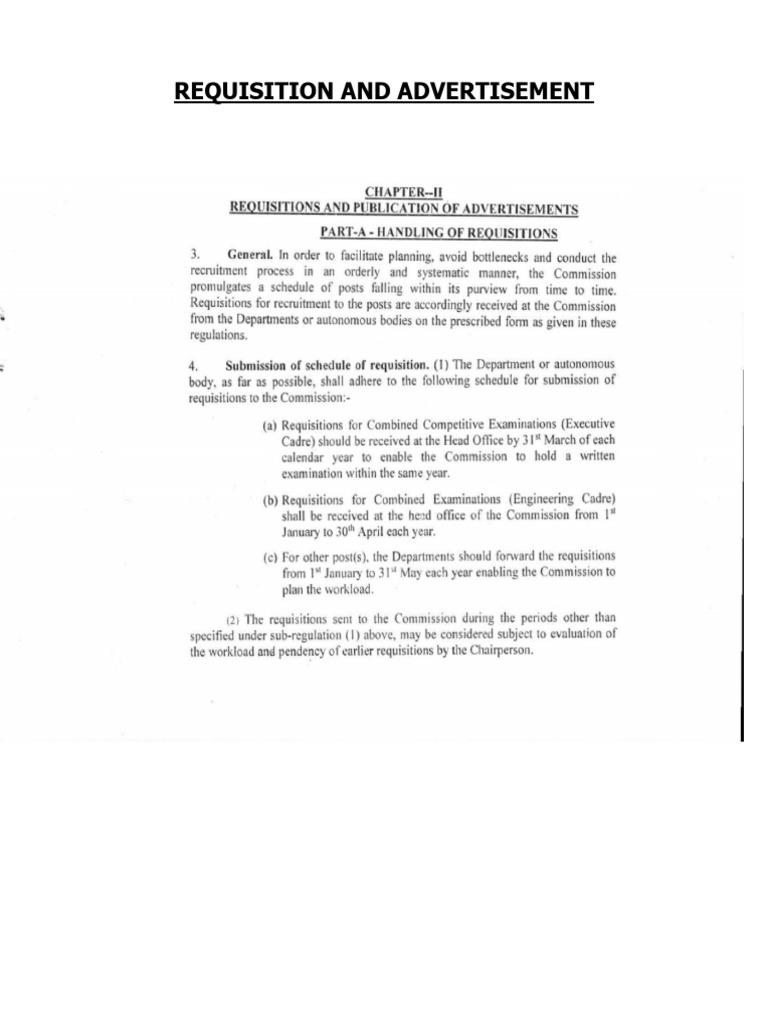 Requisition and Advertisement | PDF