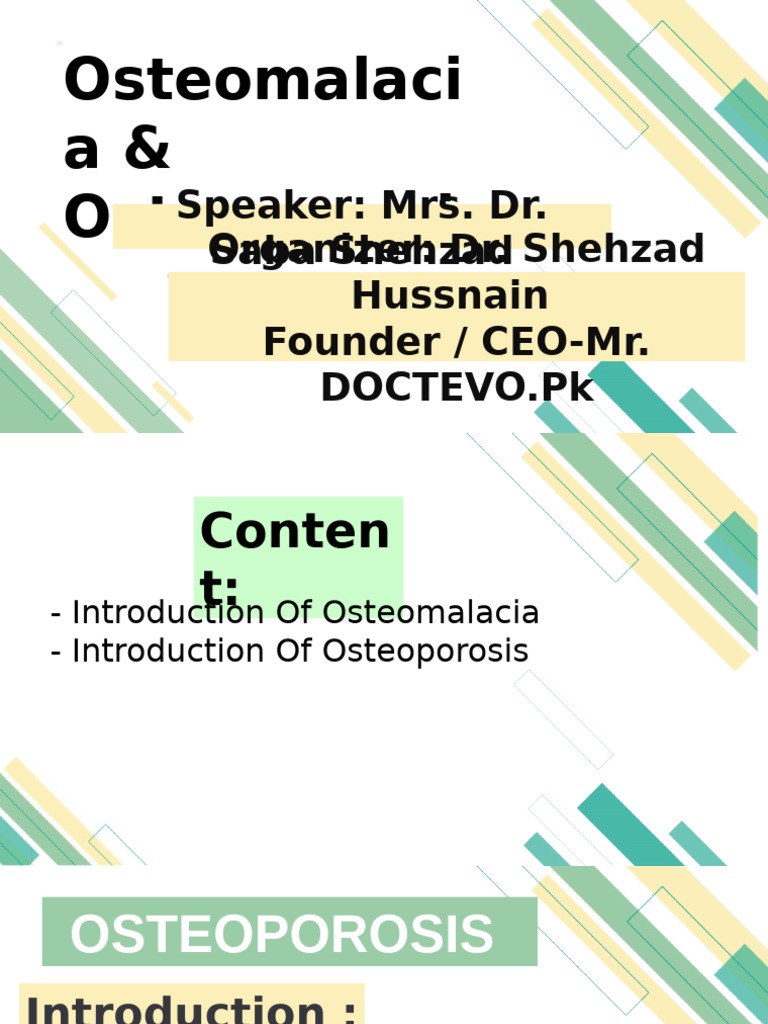 Osteomalacia & Osteoporosis - by SASH | PDF