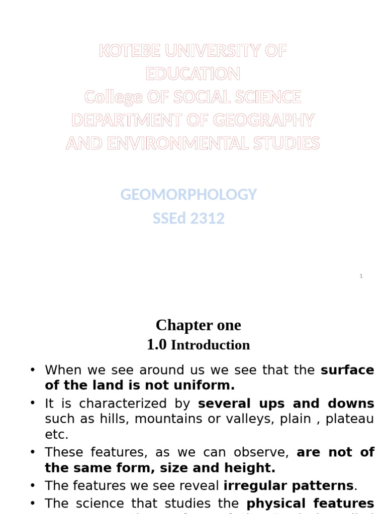 Geomorphology CH 1 | PDF | Geomorphology | Geology