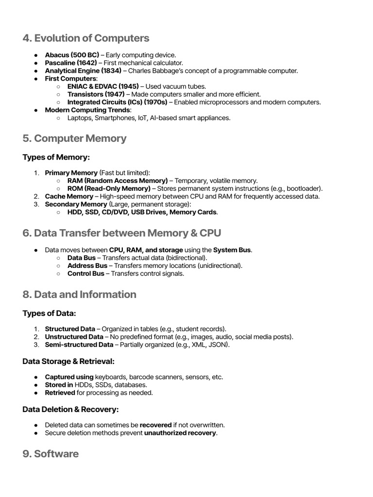 Computer system notes | PDF | Computer Data Storage | Operating System Computer system notes | PDF | Computer Data Storage | Operating System
