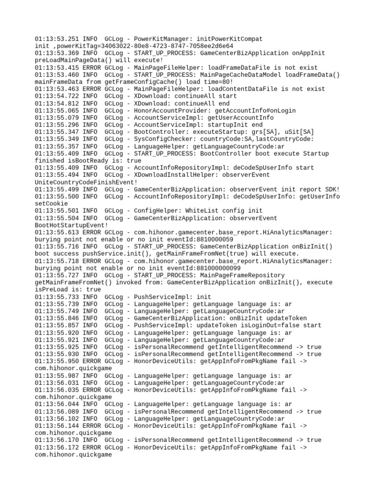 GameCenter Initialization Log Analysis | PDF | Web Development ...