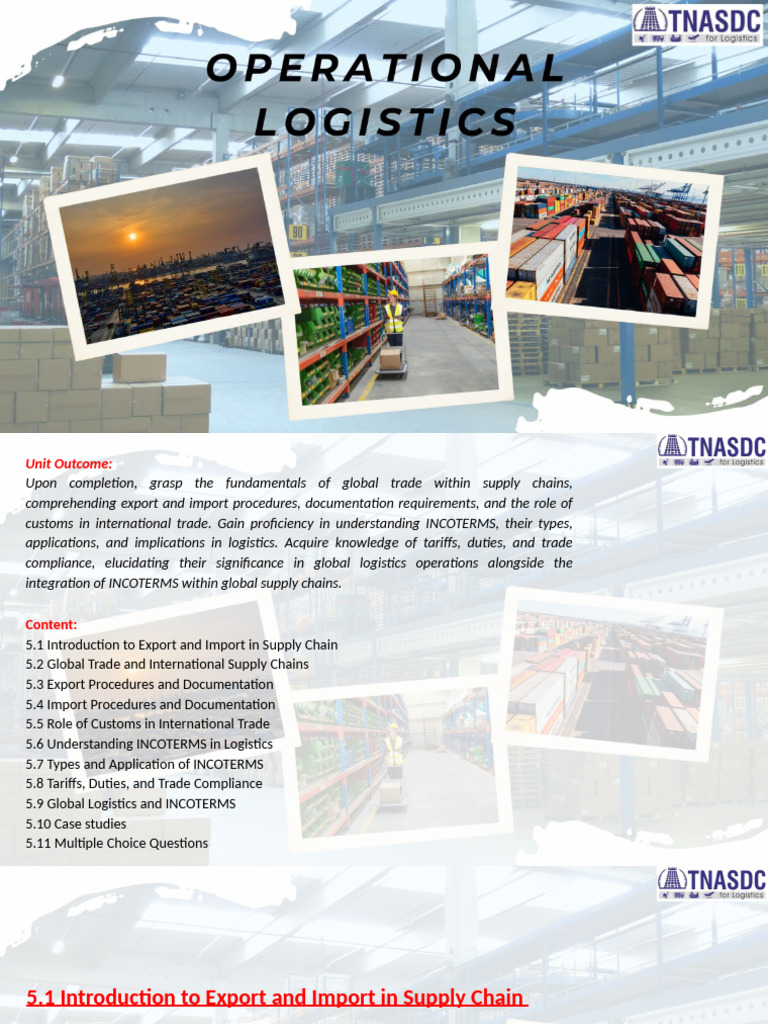 Unit 5 - Exports and Imports and Incoterms | PDF | Customs | Business