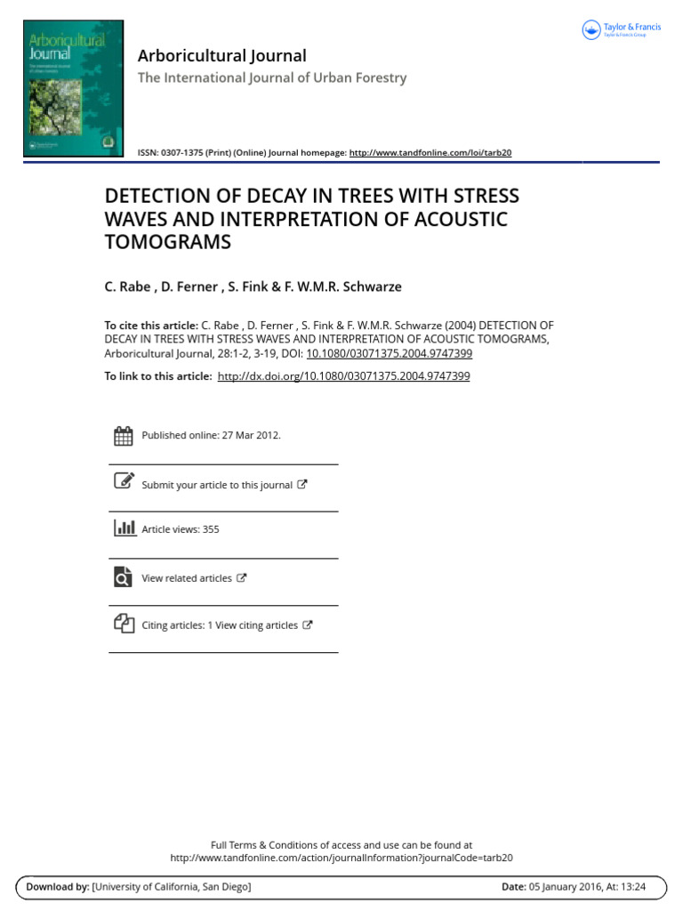 Rabe Et Al (2004) - Detection Decay Tomograms | PDF | Wood | Elasticity ...