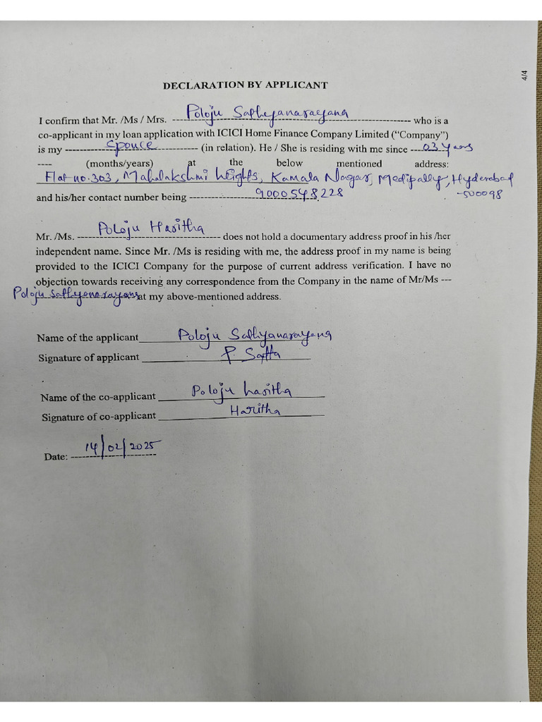 Address Declaration Poloju | PDF