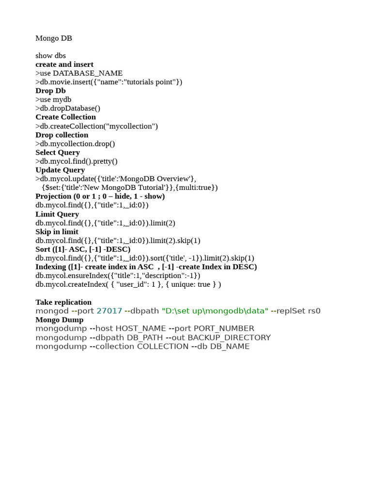 mongo-query | PDF | Mongo Db | Information Science