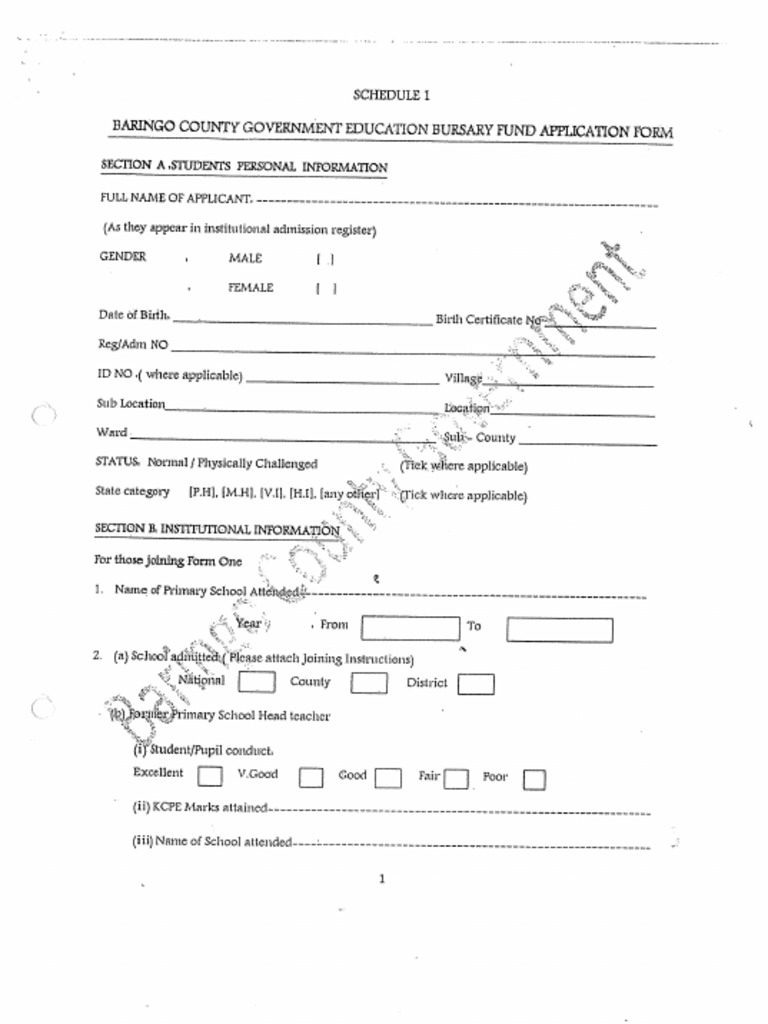 Bursary Application Form | PDF