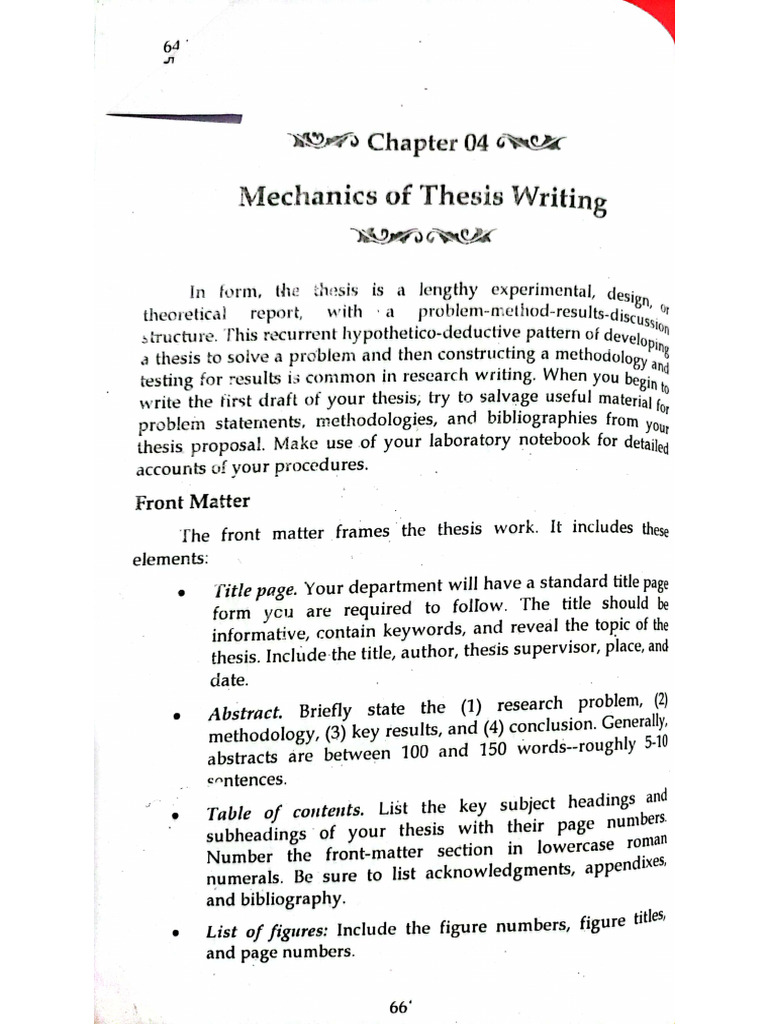 Mechanics of Thesis Writing | PDF