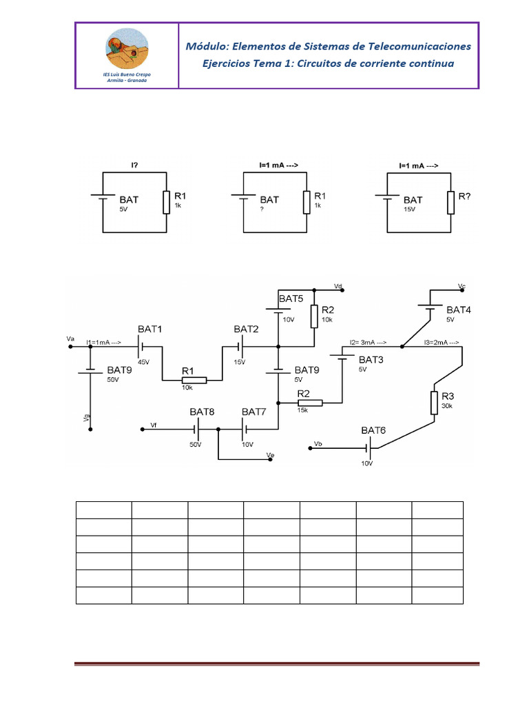 Tema 1 - para - Hacer - en - Clase - Ejerc - CC - 2021-2022 | PDF | Red eléctrica | Corriente ...
