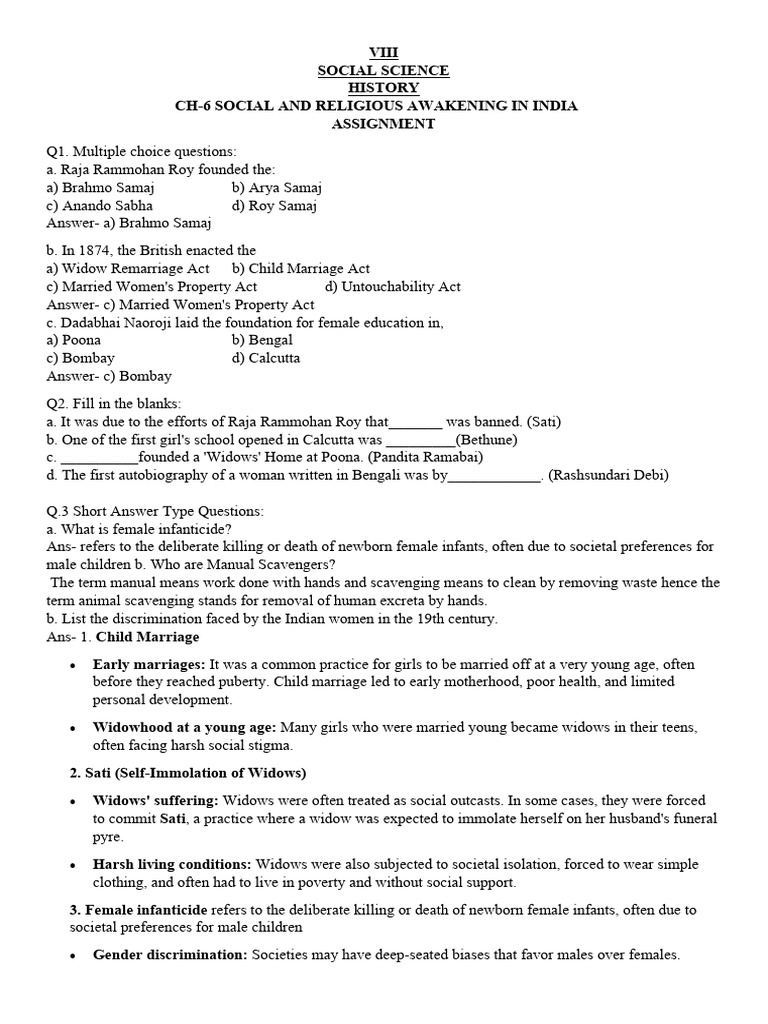 408 - Asgmt - (H) - Social Awakening | PDF | Dalit | Caste