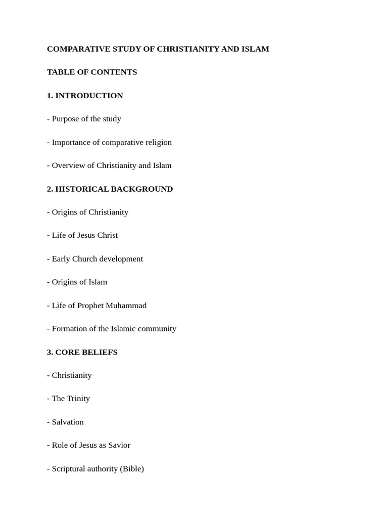 Christianity vs. Islam: A Comparative Study | PDF | Interfaith Dialogue ...