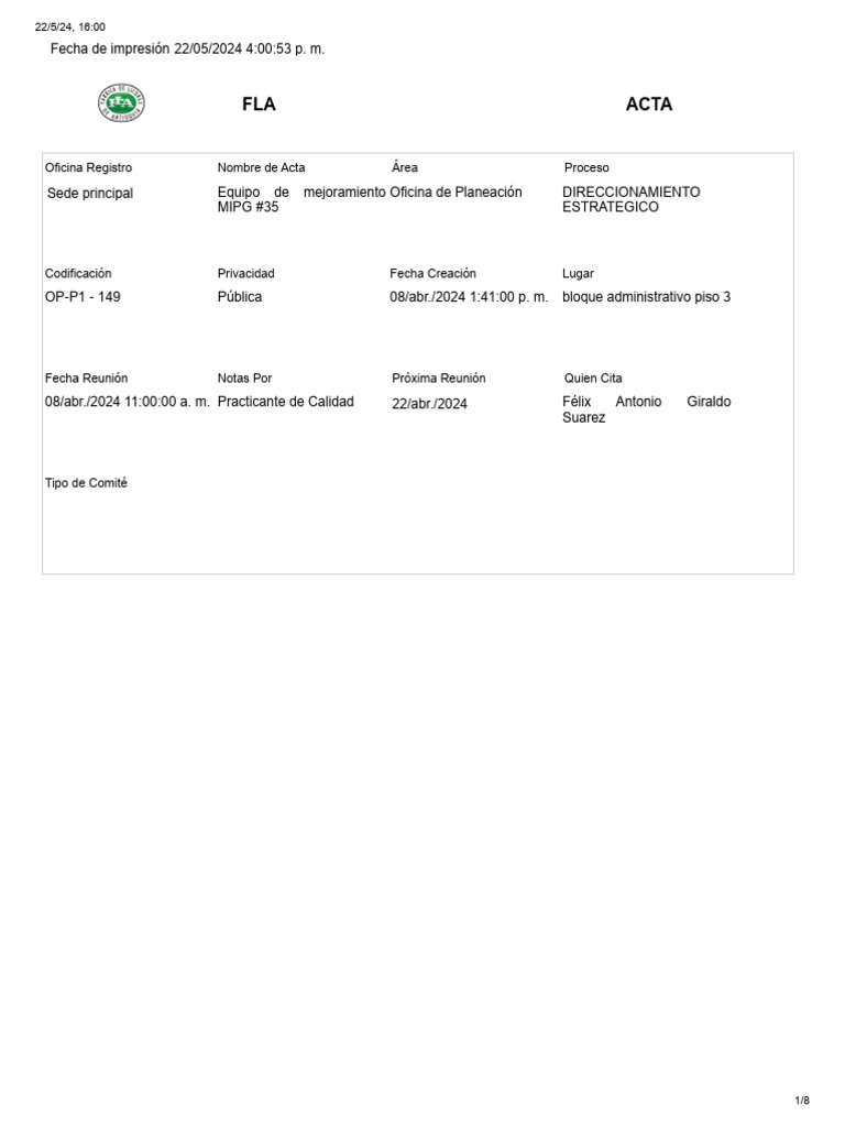 acta 002 | PDF | Planificación | Informática