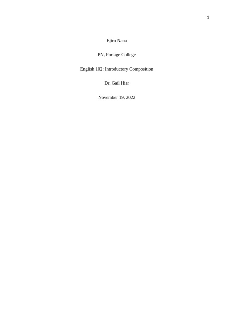 Assignment 4 Resubmission - Nana - Ejiro | PDF | Caregiver | Health ...