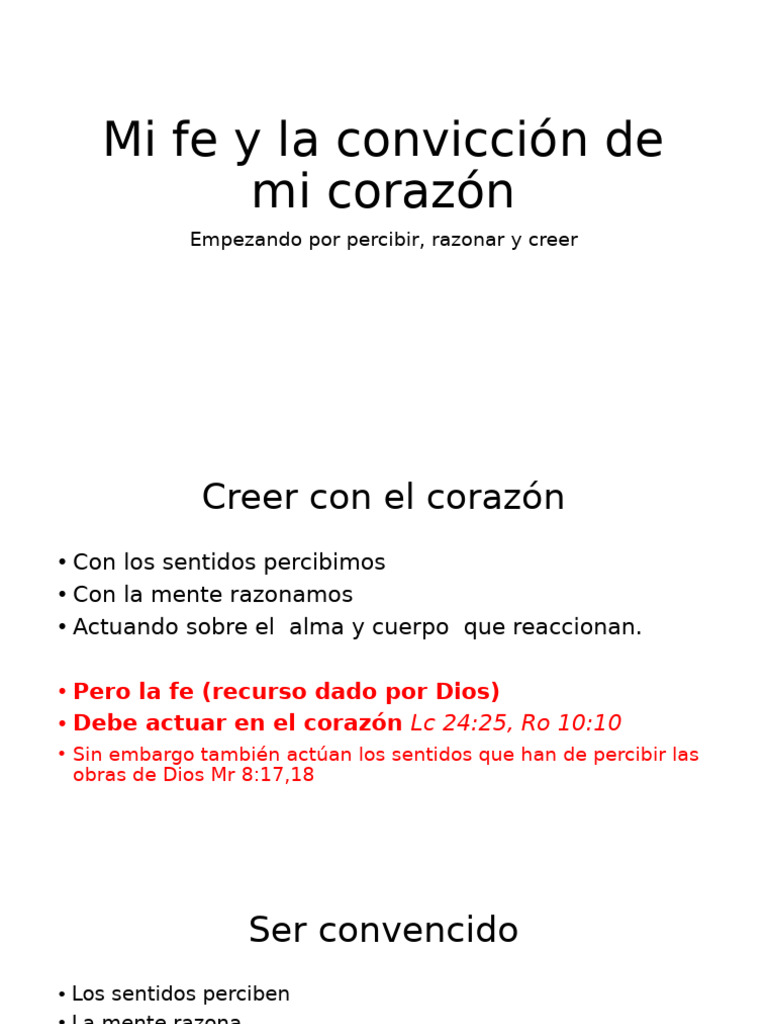 Fe y Convicción del Corazón | PDF