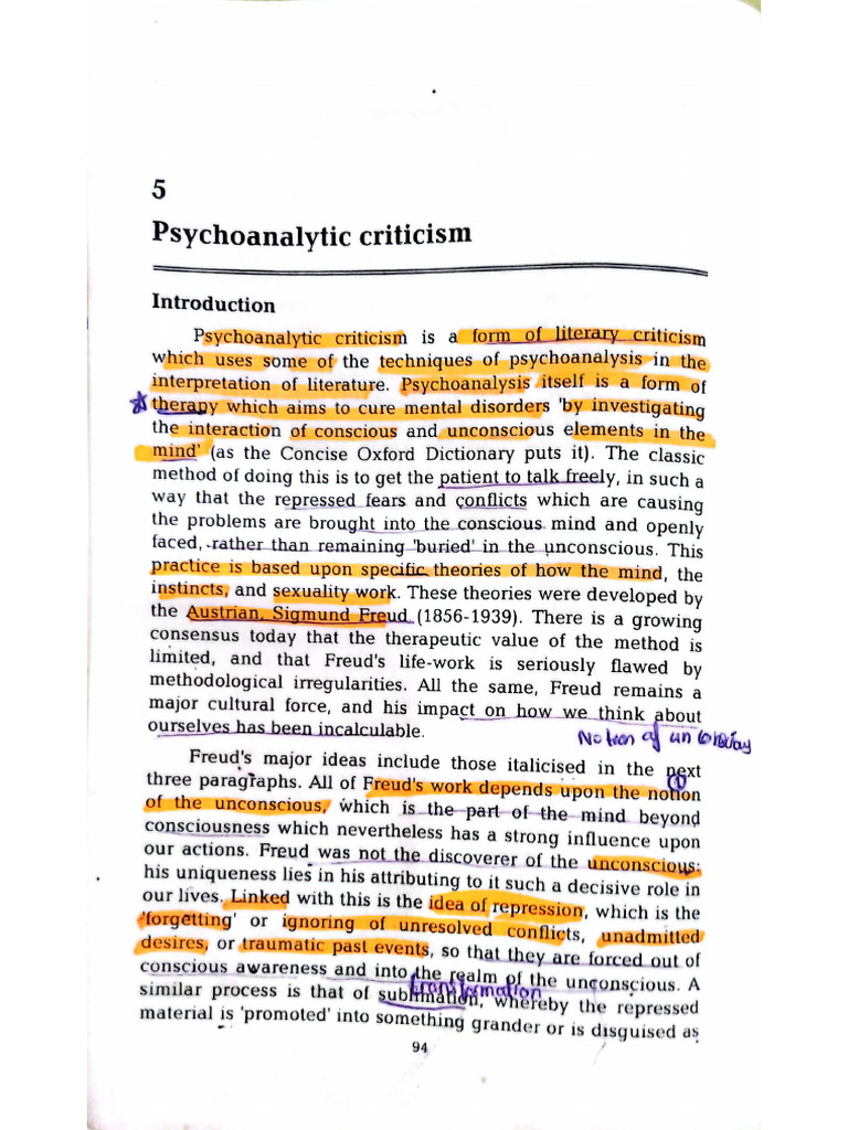 Psychoanalysis Theory | PDF
