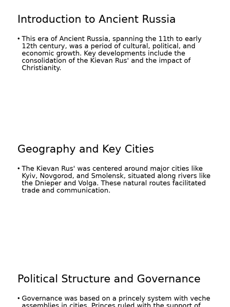 Ancient Russia: Kievan Rus' Overview | PDF