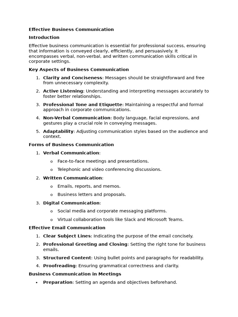 Effective Business Communication | PDF | Communication | Nonverbal ...