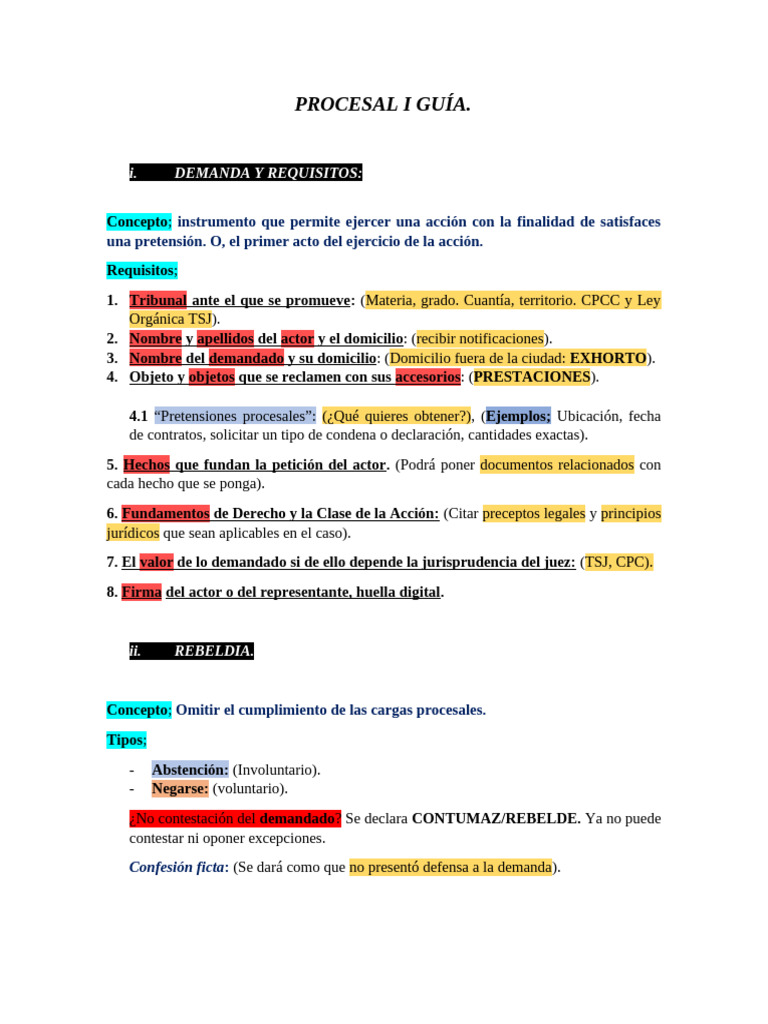 Guía Procesal: Demanda y Pruebas | PDF | Demanda judicial | Ley procesal