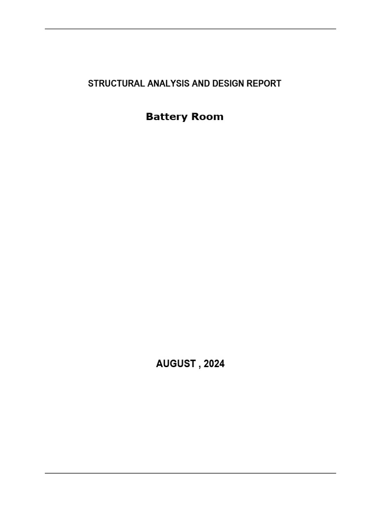 Structural Design Report for Battery Room | PDF | Strength Of Materials | Beam (Structure)