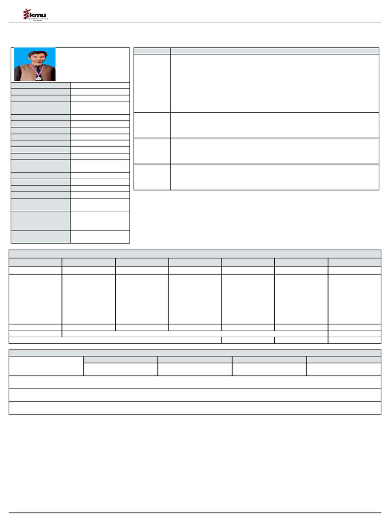 Kmu Medical Applicant Form 68930 | PDF | Academia | Qualifications