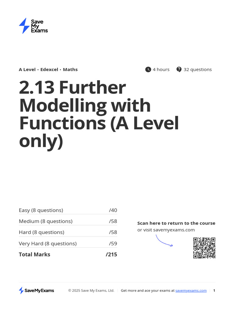 A Level Maths Modelling Functions Guide | PDF | Parachuting | Interest