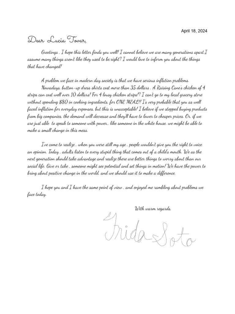 A Friendly Letter | PDF