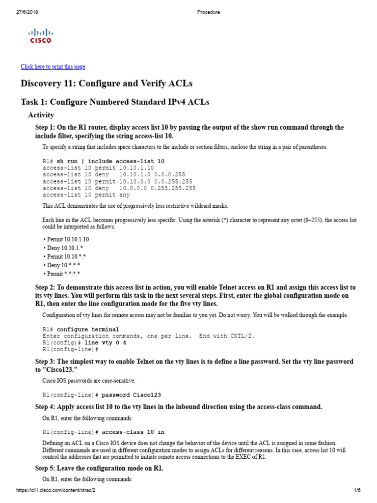ACL Config | PDF | Command Line Interface | Computer Terminal