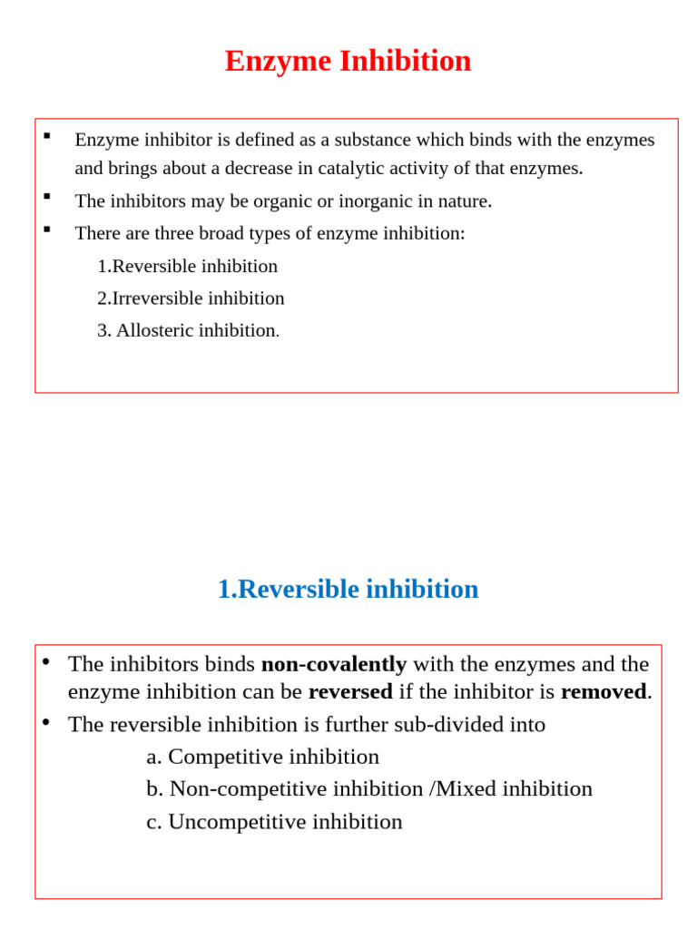 Enzyme Inhibition | PDF | Enzyme Inhibitor | Enzyme