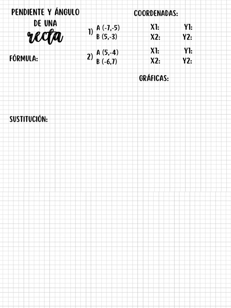 Pendiente y angulo de inclinacion de una recta | PDF | Objetos ...