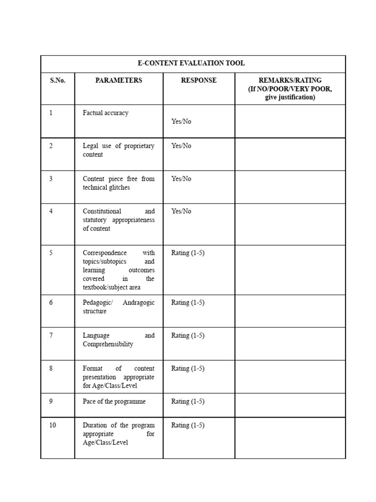 E ContentEvaluationTool | PDF
