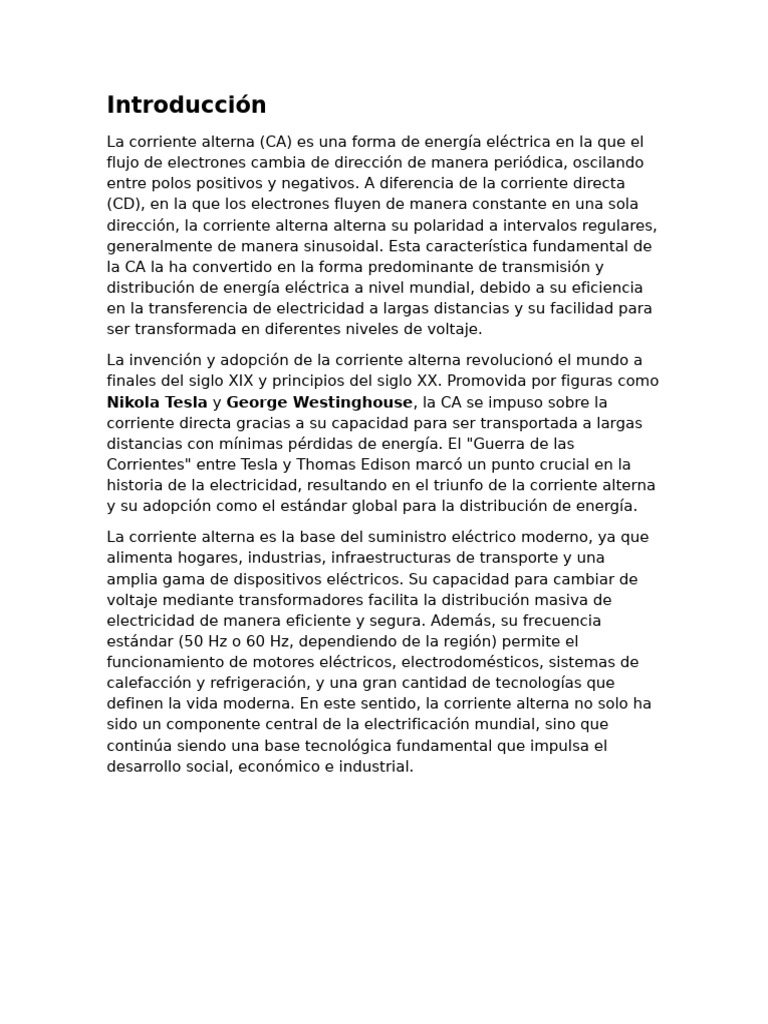 Corriente Alterna: Clave Energética Global | PDF | Corriente alterna ...