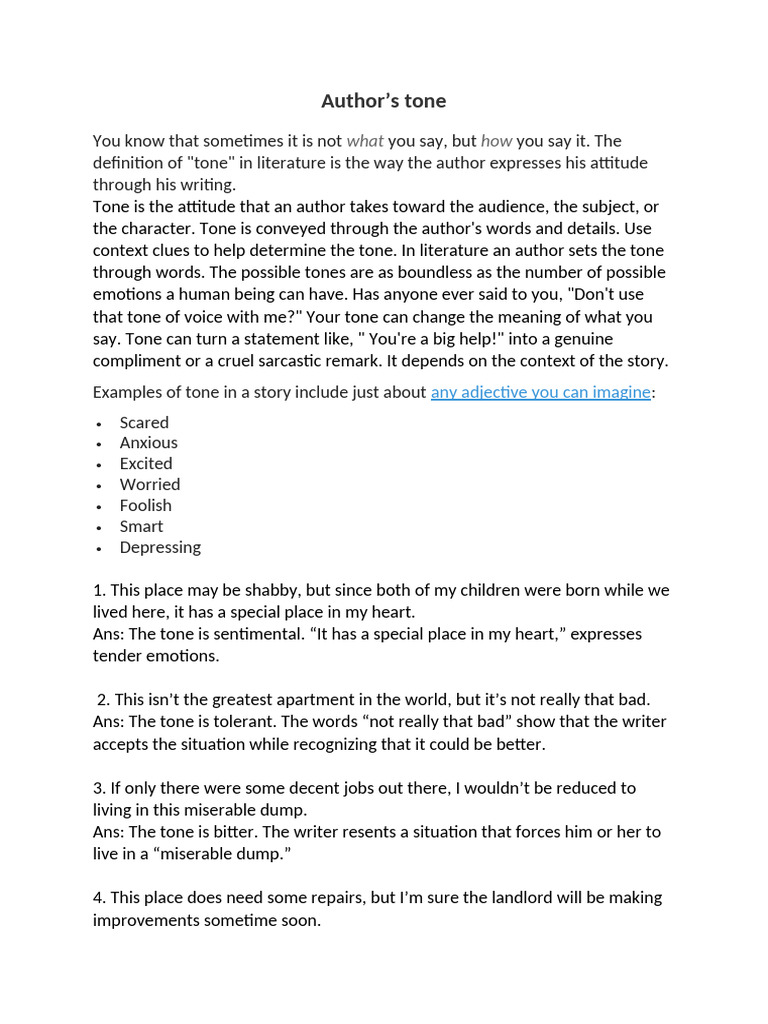 Authors Tone and Register, Cohesive3 Devices, Narrative Writing | PDF ...