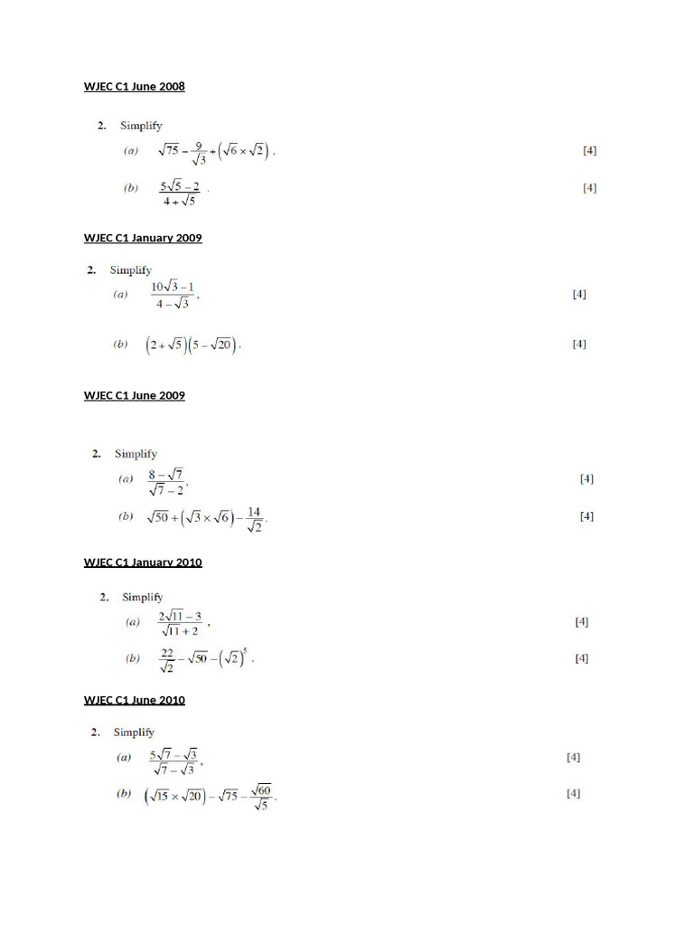 Algebra - Surds | PDF
