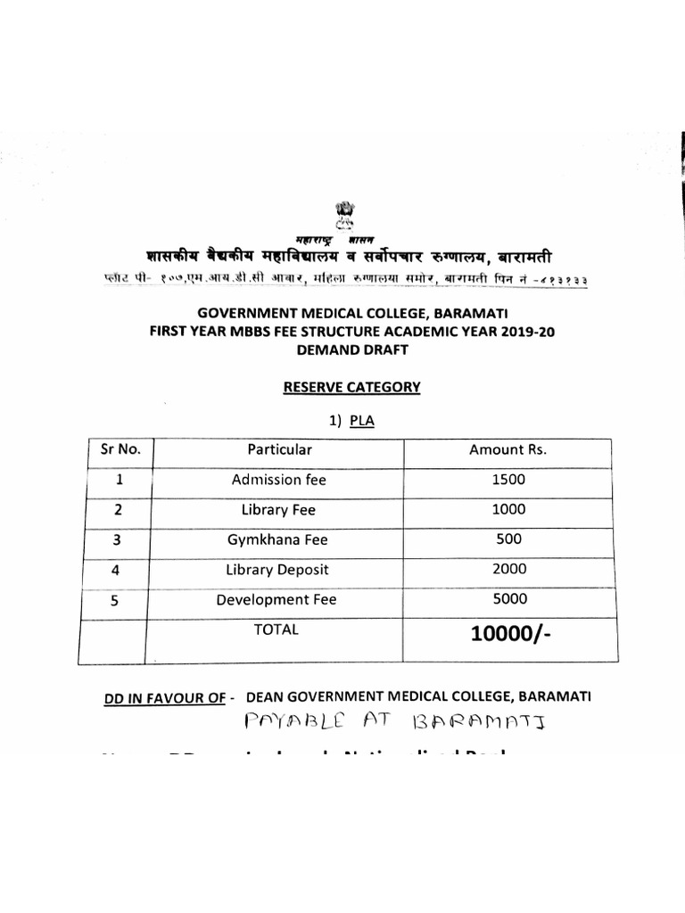 Final Fee Structure | PDF