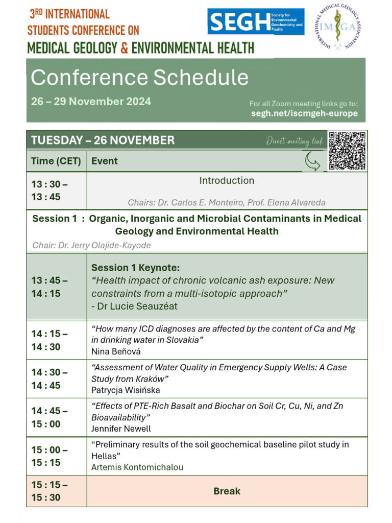 ISCMGEH 2024 Student Conference Programme | PDF | Mercury (Element ...