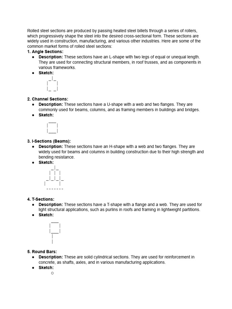 Common Types of Rolled Steel Sections | PDF | Beam (Structure ...